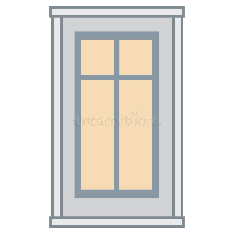 Rectangular Colored Window for Home Isolated on White Background ...