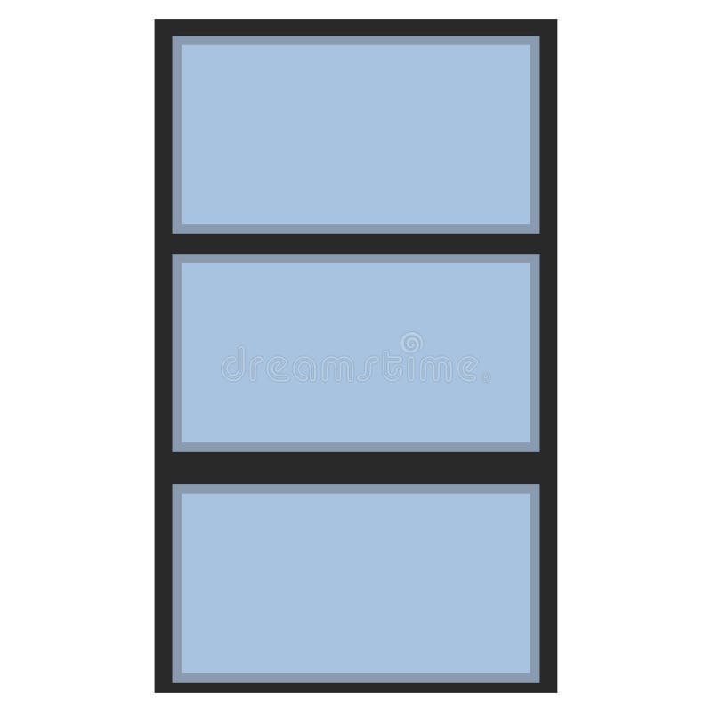 Rectangular Colored Window for Home Isolated on White Background ...