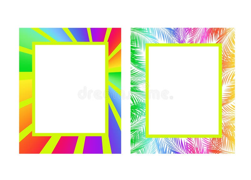 Rectangular Colorful Frames for Greetings Card, Book Title, Signboard ...