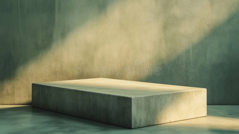 Rectangular Concrete Platform with Subtle Lighting Stock Illustration ...