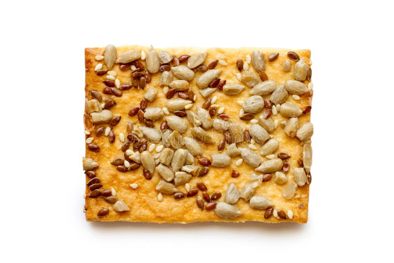 Rectangular Cookies with Seeds and Grains Close-up. Stock Photo - Image ...