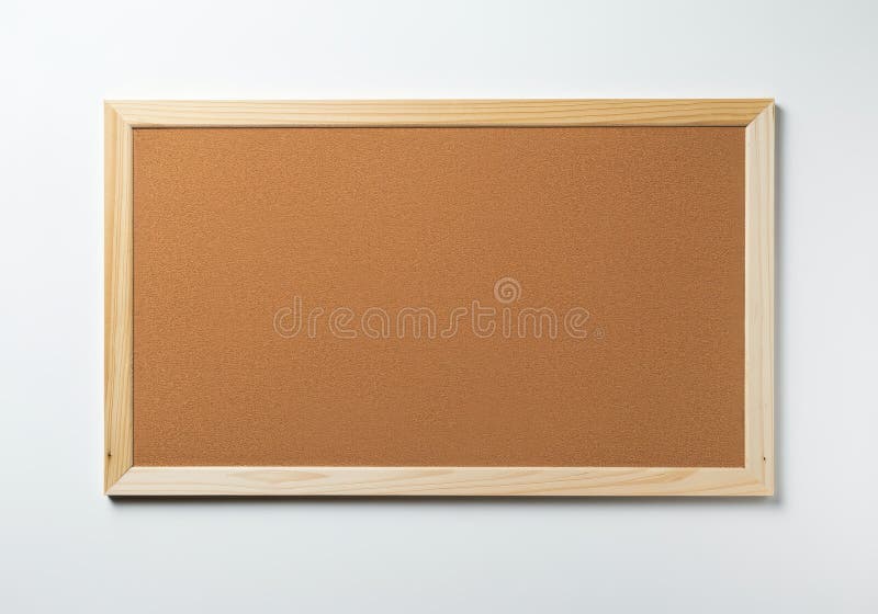 Rectangular Cork Bulletin Board with Wooden Frame Stock Illustration ...