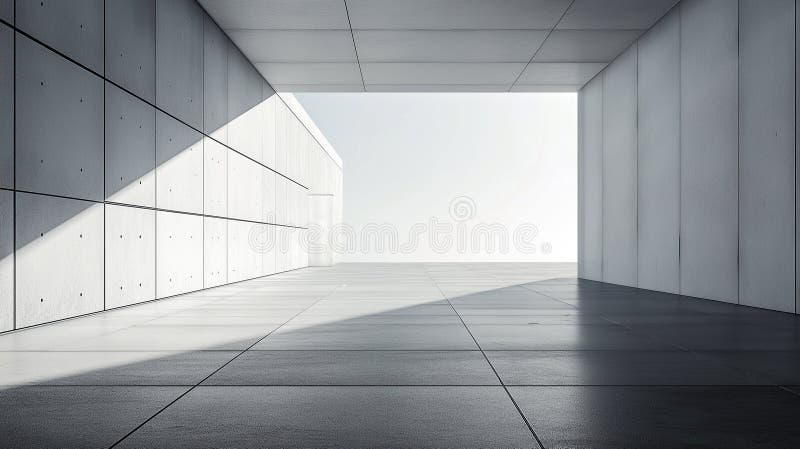 A Rectangular Corridor Lined with Square Tiles, at the End of Which is ...