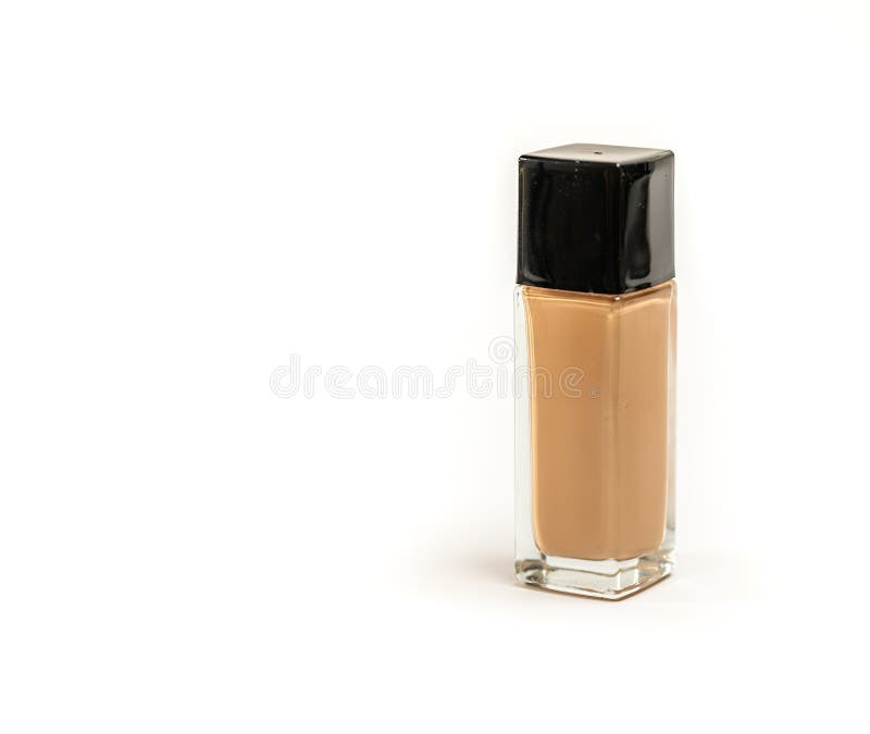 Rectangular Cosmetic Bottle Foundation on White Background. Stock Image ...
