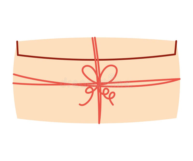 Rectangular Craft Envelope Tied with a String with a Bow. Vector ...