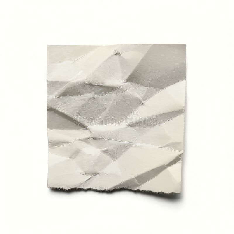 Rectangular Creased White Paper with Torn Bottom Edge Stock ...