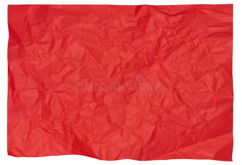 Wrinkled Red Paper Texture Rectangular Crumpled Sheet White Isolated ...