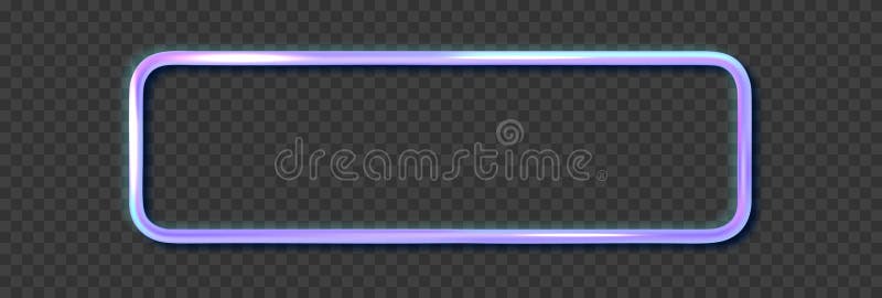 Rectangular Crystal Refraction Border. Holographic Reflections Frame ...