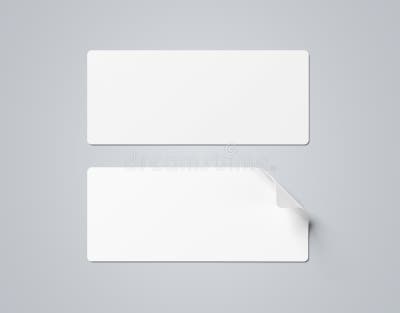 Rectangular White Sticker Mockup Stock Illustrations – 1,002 ...