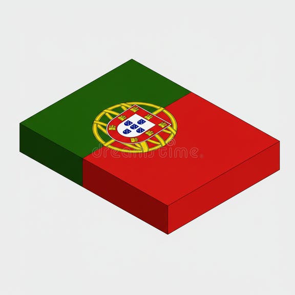 A Rectangular 3D Block Displays the Flag of Portugal. the Design ...