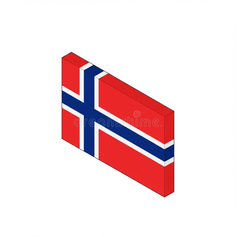 A Rectangular 3D Object Features the Design of the Norwegian Flag ...