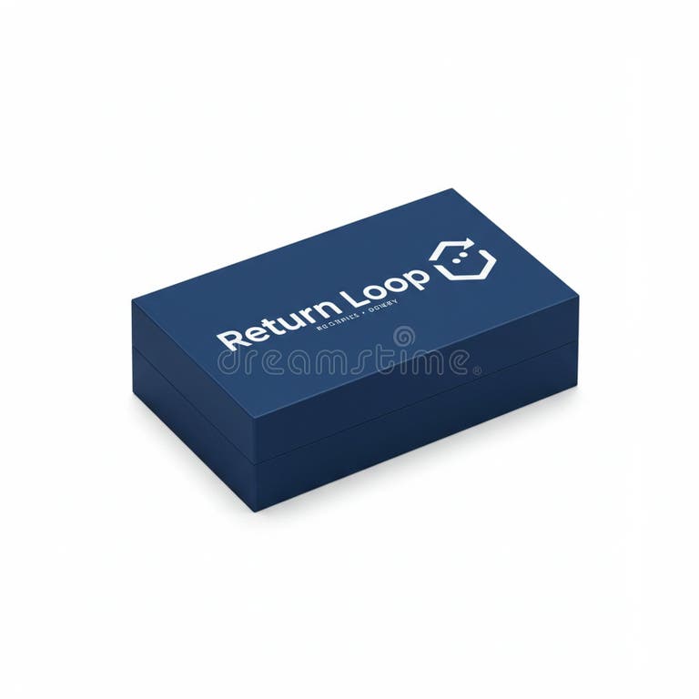 Rectangular, Dark Blue Box with "Return Loop" in White Text and a ...