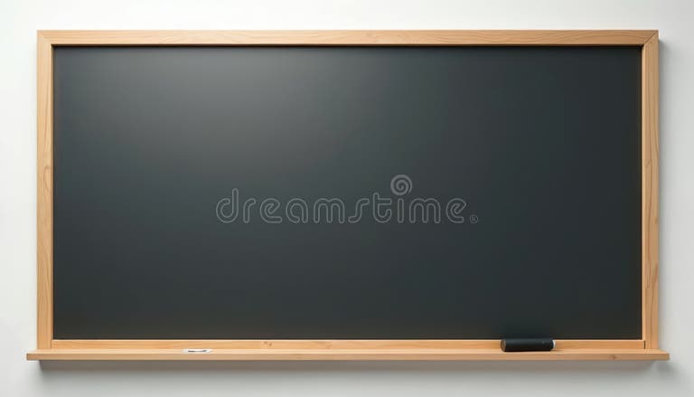 Rectangular Dark Gray Blackboard with Wooden Frame. Blackboard is Blank ...