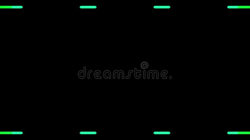 Rectangular with Dashed Lines, Neon Glowing Green Square Frame ...