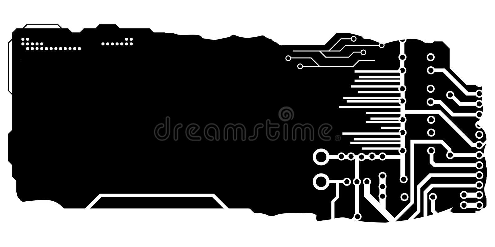 Rectangular Design Clipart in Tech Style Isolated on White. Short Tech ...