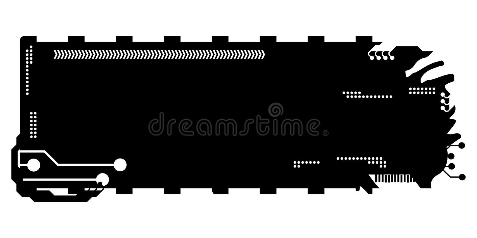 Rectangular Design Clipart in Tech Style Isolated on White. Short Tech ...