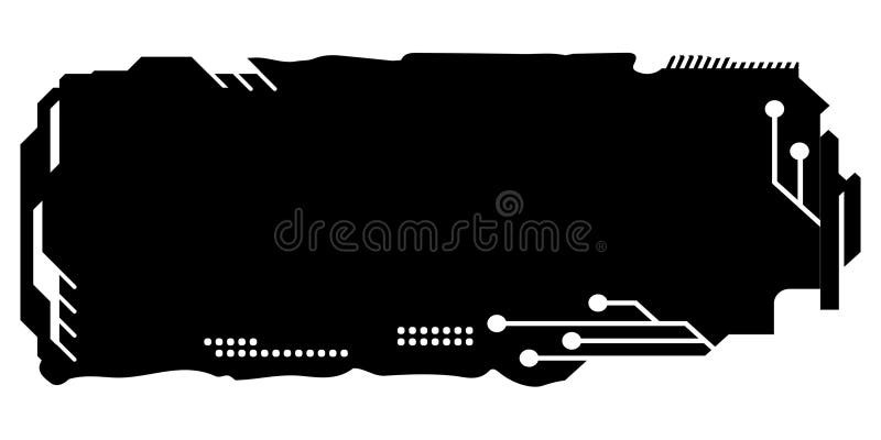 Rectangular Design Clipart in Tech Style Isolated on White. Short Tech ...