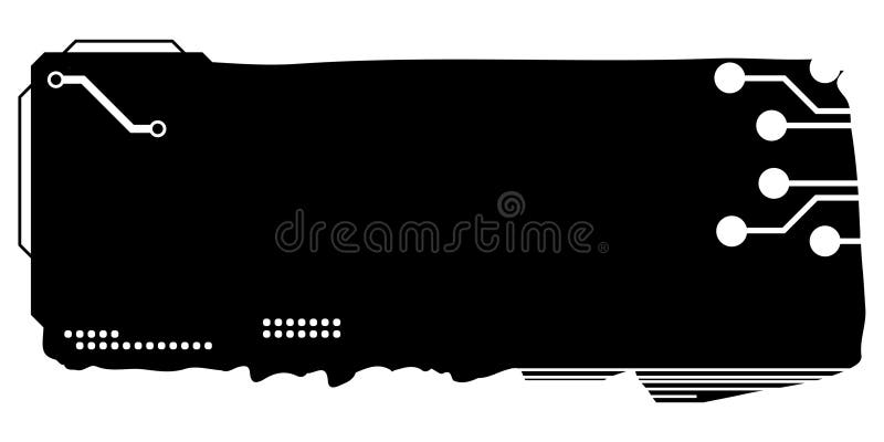 Rectangular Design Clipart in Tech Style Isolated on White. Short Tech ...