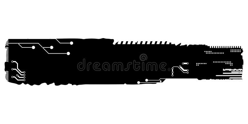 Rectangular Design Element Silhouette in Tech Style Isolated on White ...