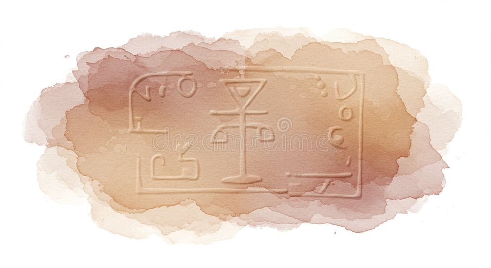 Rectangular Design on a Watercolor Background, Shades of Brown ...