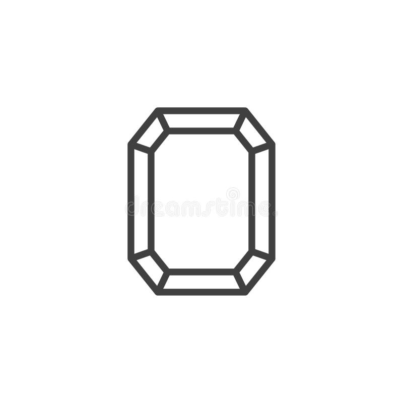 Rectangular Diamond Line Icon Stock Vector - Illustration of sign ...