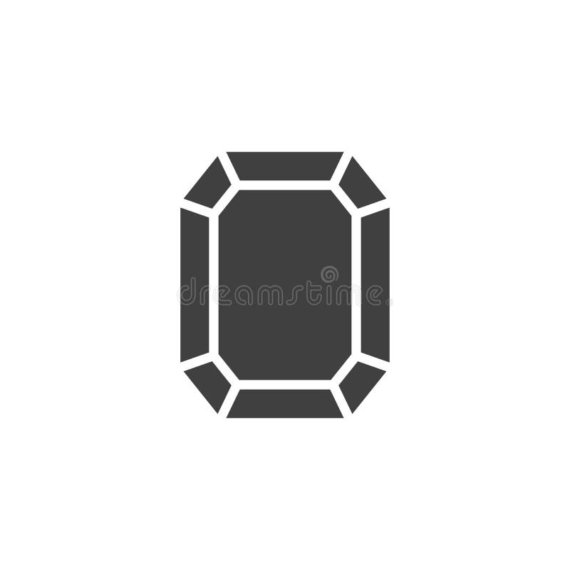 Rectangular Diamond Vector Icon Stock Vector - Illustration of emerald ...