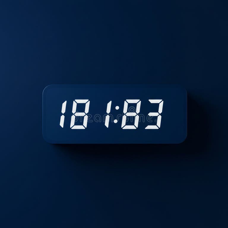 Rectangular Digital Clock Displaying 18:03 in White LED Digits, Set ...