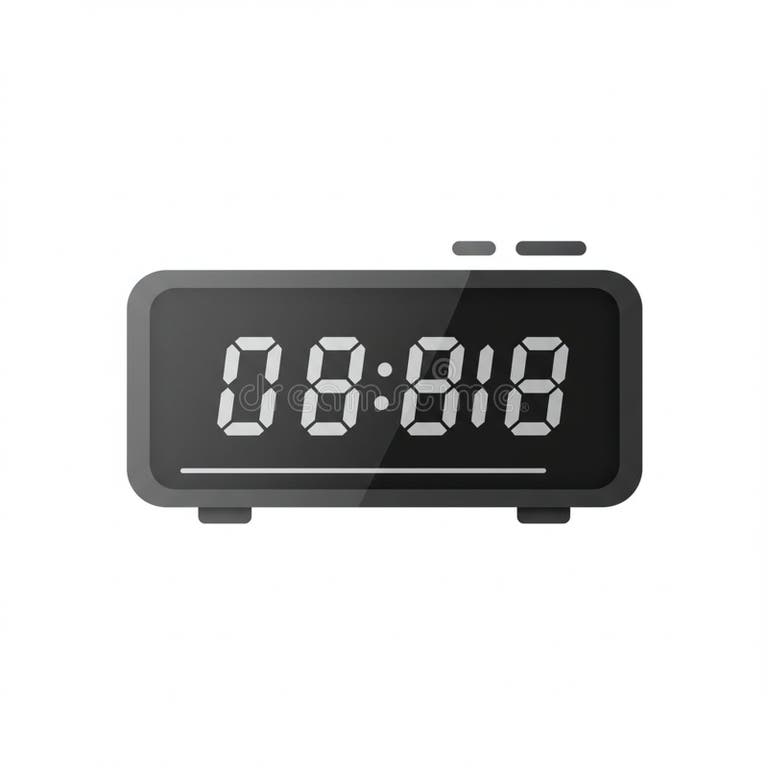 Rectangular Digital Clock Displays the Time "08:08" in White Segmented ...