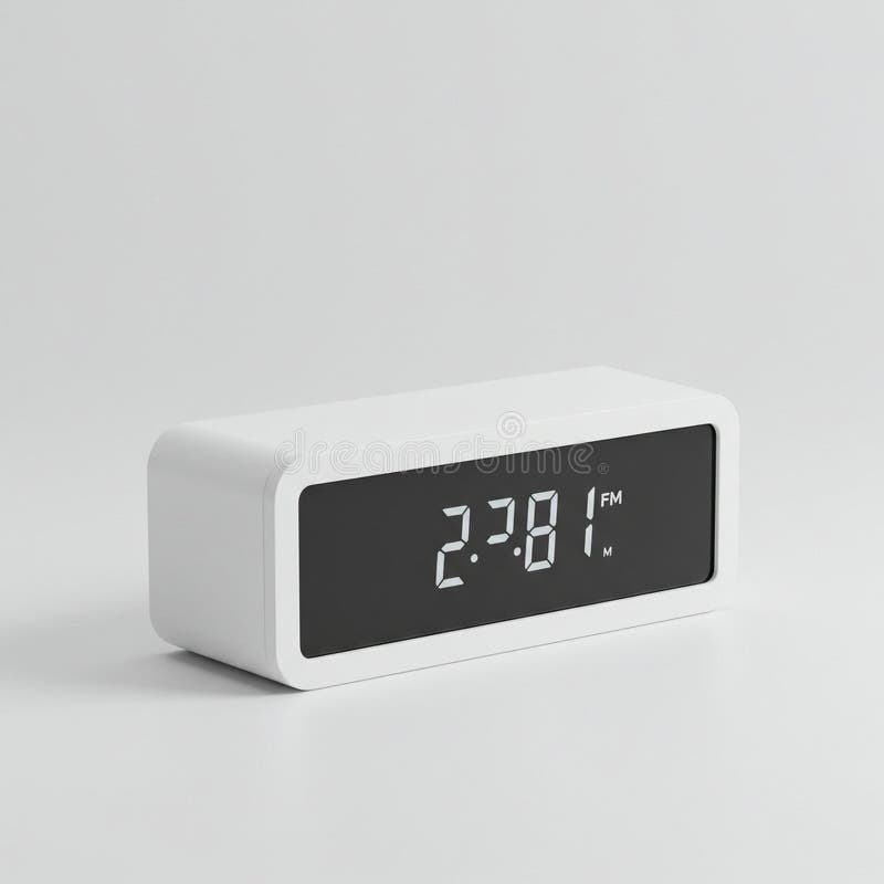 Rectangular Digital Clock with a White Body and Minimalist Design ...