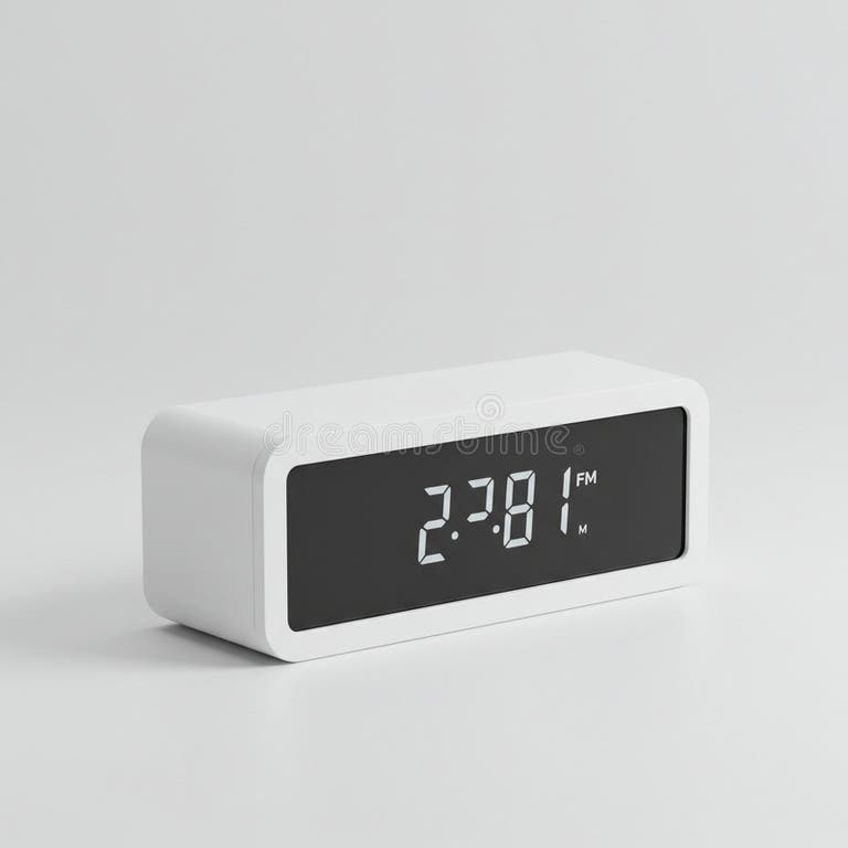 Rectangular Digital Clock with a White Body and Minimalist Design ...