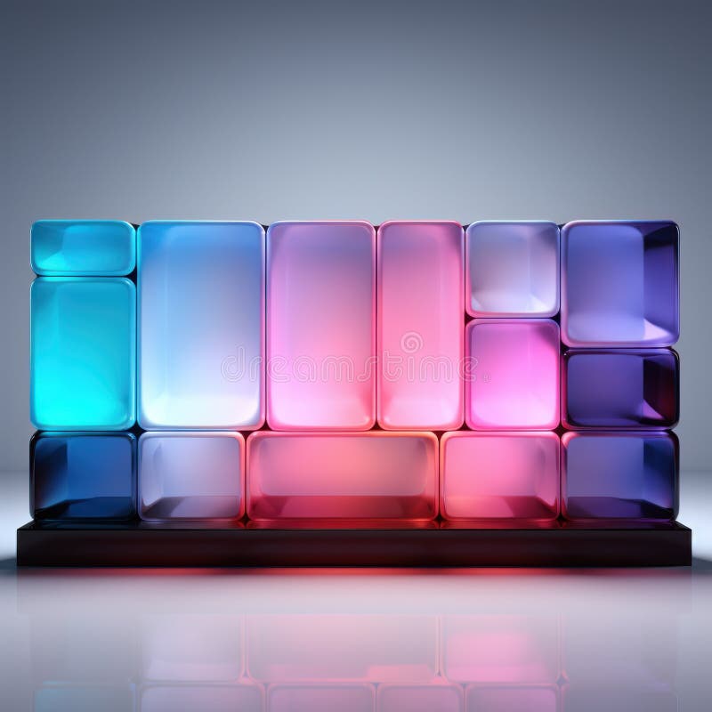 Rectangular Digital Design with Glowing Neon Texture and Elegant ...
