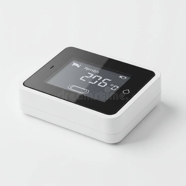 Rectangular Digital Thermometer Device with a Sleek Black Touchscreen ...