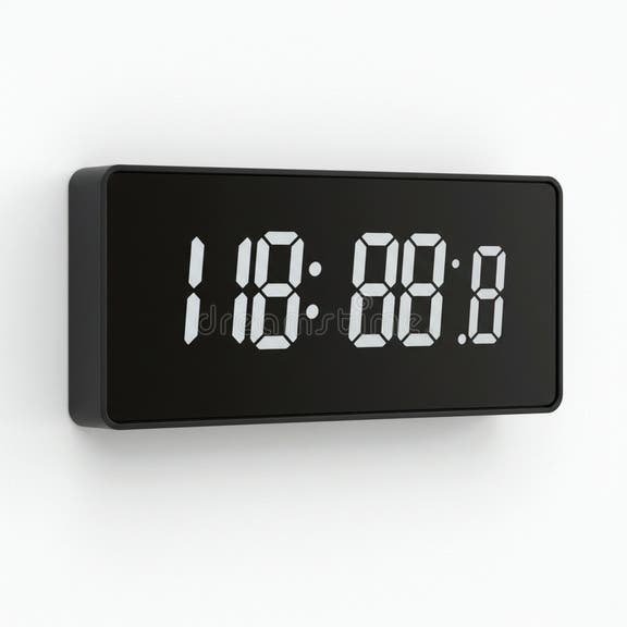 Rectangular Digital Wall Clock Displaying an Incorrect Time, 11:88.8 ...