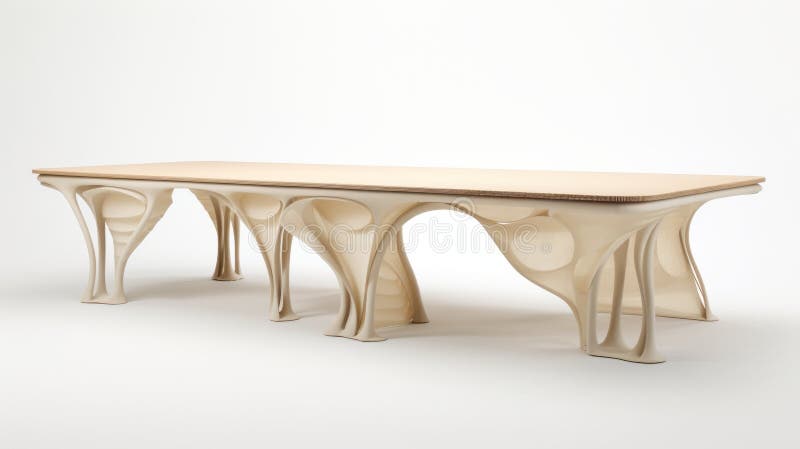 Contemporary Gothic Table with Bends and Curves Stock Illustration ...