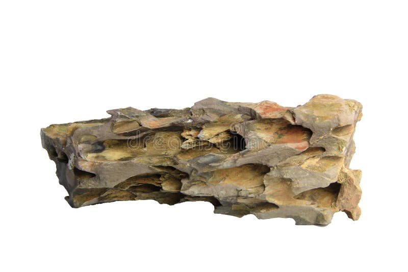 Rectangular Dragon Stone with Rugged Edges and Deep Grooves Isolated on ...