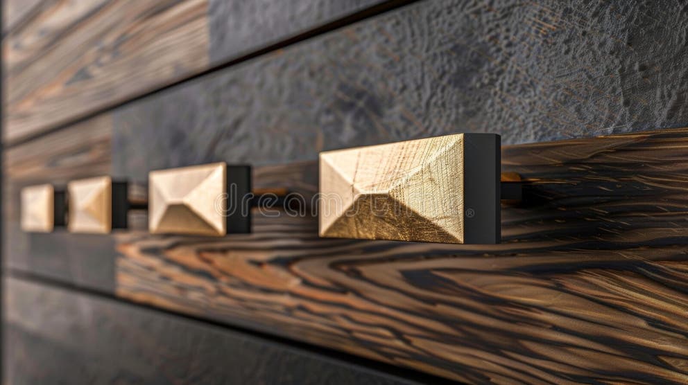 Rectangular Drawer Pulls with a Layered Geometric Design for a ...