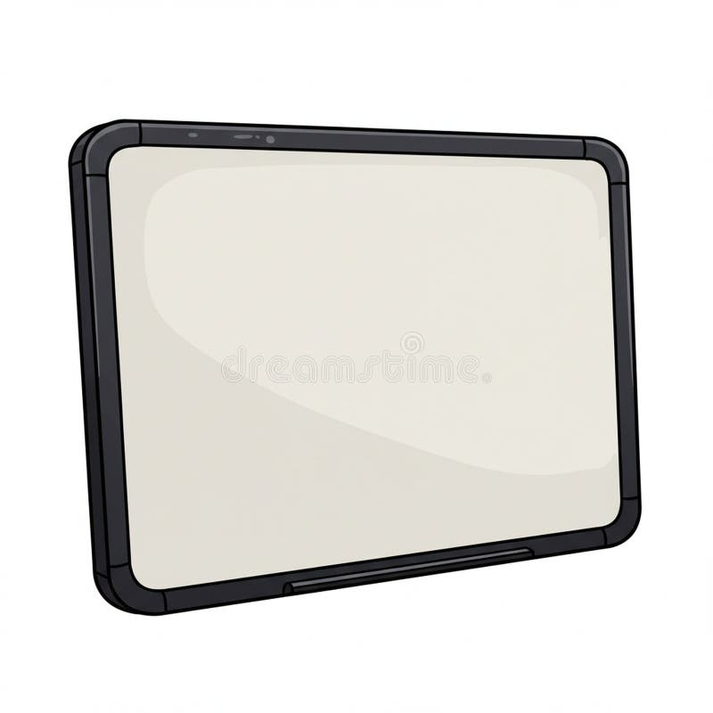 A Rectangular Electronic Tablet with Rounded Corners and a Black Frame ...