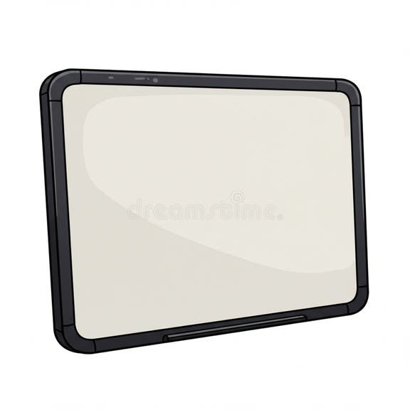 A Rectangular Electronic Tablet with Rounded Corners and a Black Frame ...