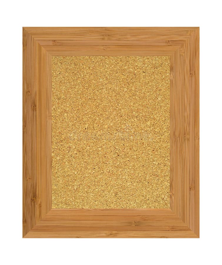 Rectangular Empty Bamboo Frame and Cork Board, Isolated White ...
