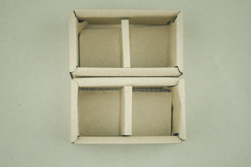 Rectangular Empty Cardboard Box of Brown Paper, Top View Stock Image ...