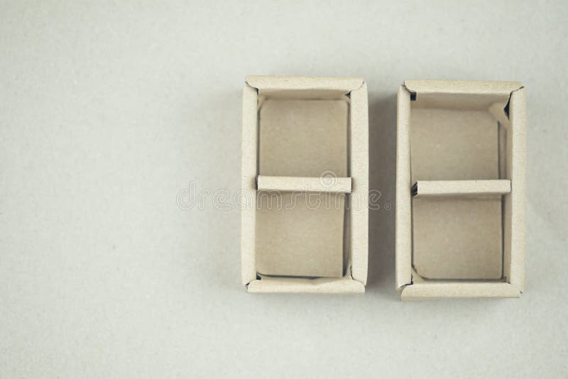 Rectangular Empty Cardboard Box of Brown Paper, Top View Stock Image ...