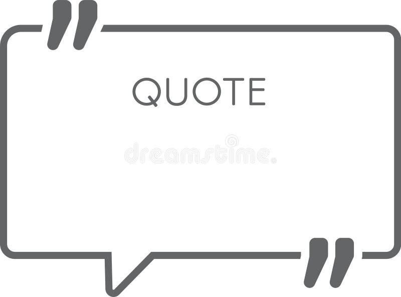 Rectangular Empty Quote Box with Quotation Marks Inviting To Write ...