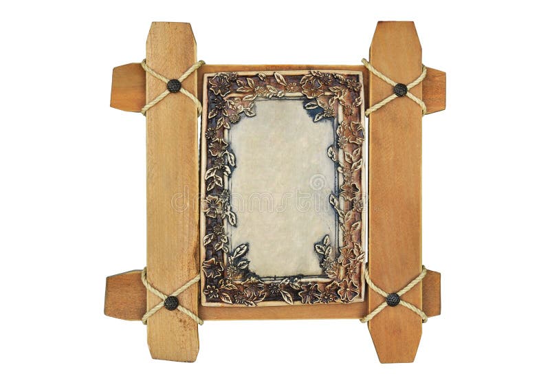 Rectangular Empty Wooden Frame, Isolated on White Background Stock ...