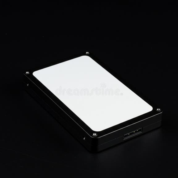 Rectangular External Hard Drive with a Sleek Black Frame and a White ...