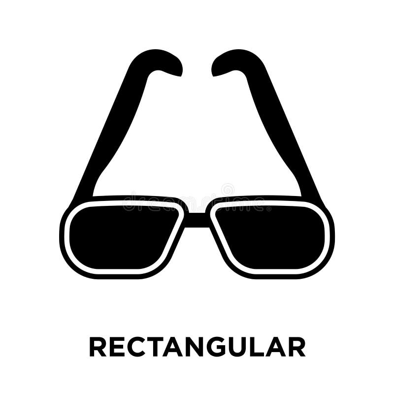 Rectangular Eyeglass Frame IconÂ Vector Isolated on White Background ...
