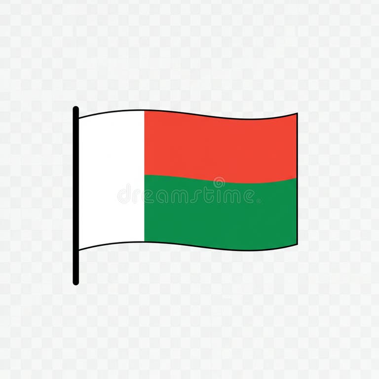 Rectangular Flag with a Vertical White Band on the Left, and Two ...