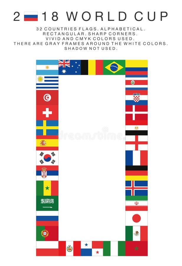 Rectangular Flags of 2018 World Cup Countries Editorial Photography ...