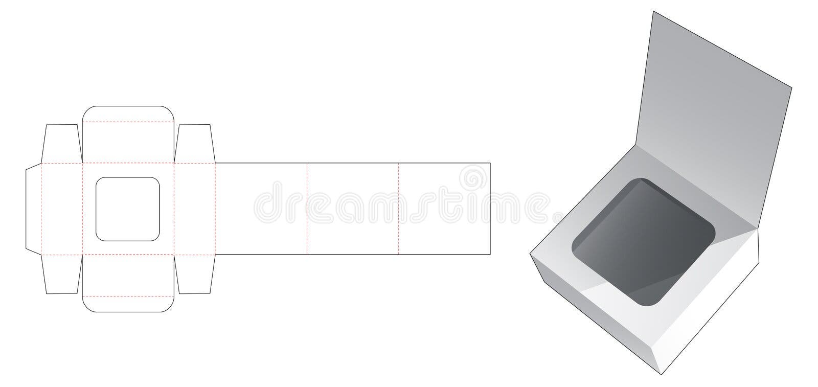 Flip Box with Hidden Stenciled Pattern Die Cut Template and 3D Mockup ...