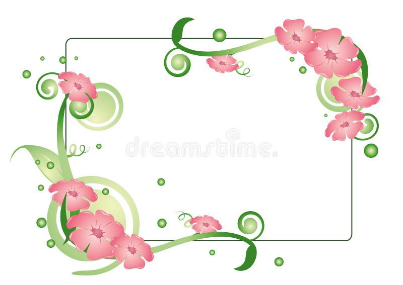 Rectangular Floral Background Stock Vector - Illustration of pink ...