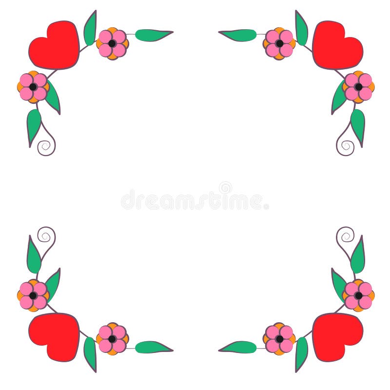 Rectangular Floral Border Frame Template with Decorative Corners ...